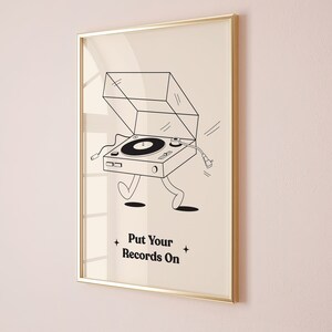 Retro Vinyl Print, Music Record Poster, Trendy Turntable Art Print ...