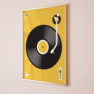 Retro Music Print, Vinyl Record Poster, Trendy Turntable Art Print ...
