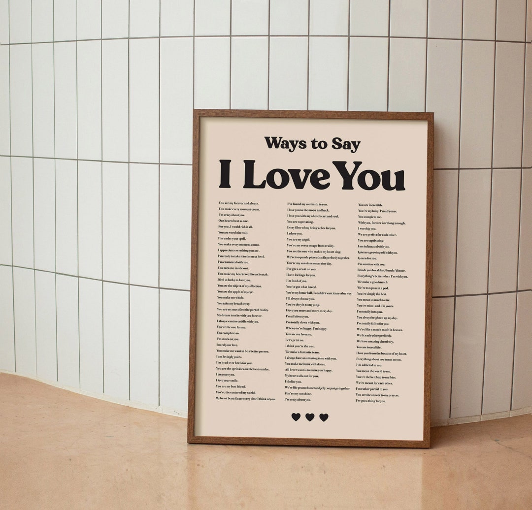 I Love You Print, Inspirational Poster, Positive Poster, Trendy Wall ...