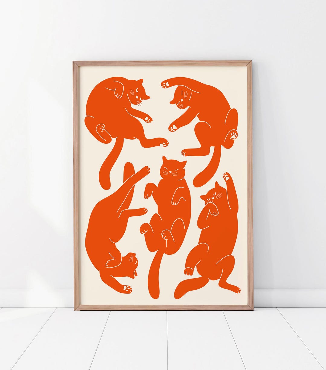 Orange Cats Print, Minimalist Cat Lover Art (digital Download) - Etsy