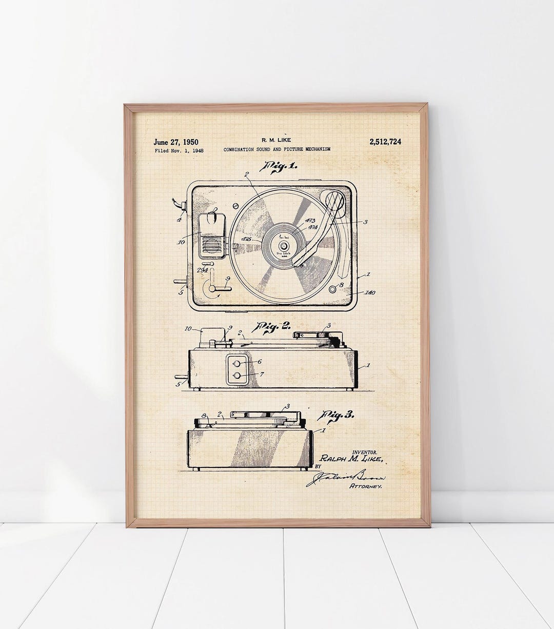 Vinyl Record Player Patent Print, Retro Music Poster, Trendy Art Print ...