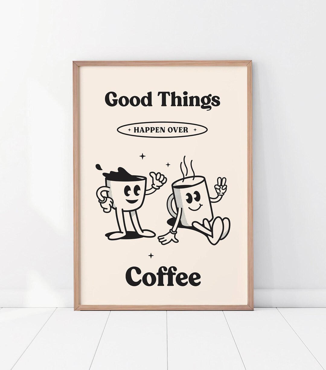 Coffee Poster, More Espresso Less Depresso, Retro Print, Positive ...