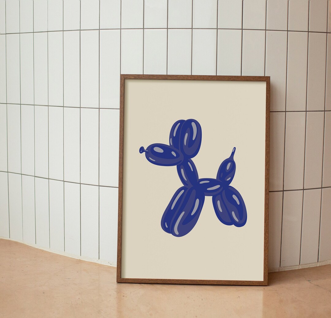Balloon Dog Poster, Funky Art Print, Trendy Art Print, Preppy Room ...