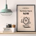 Motivational Retro Clock Poster, Mindful Reminder Print, Productivity ...