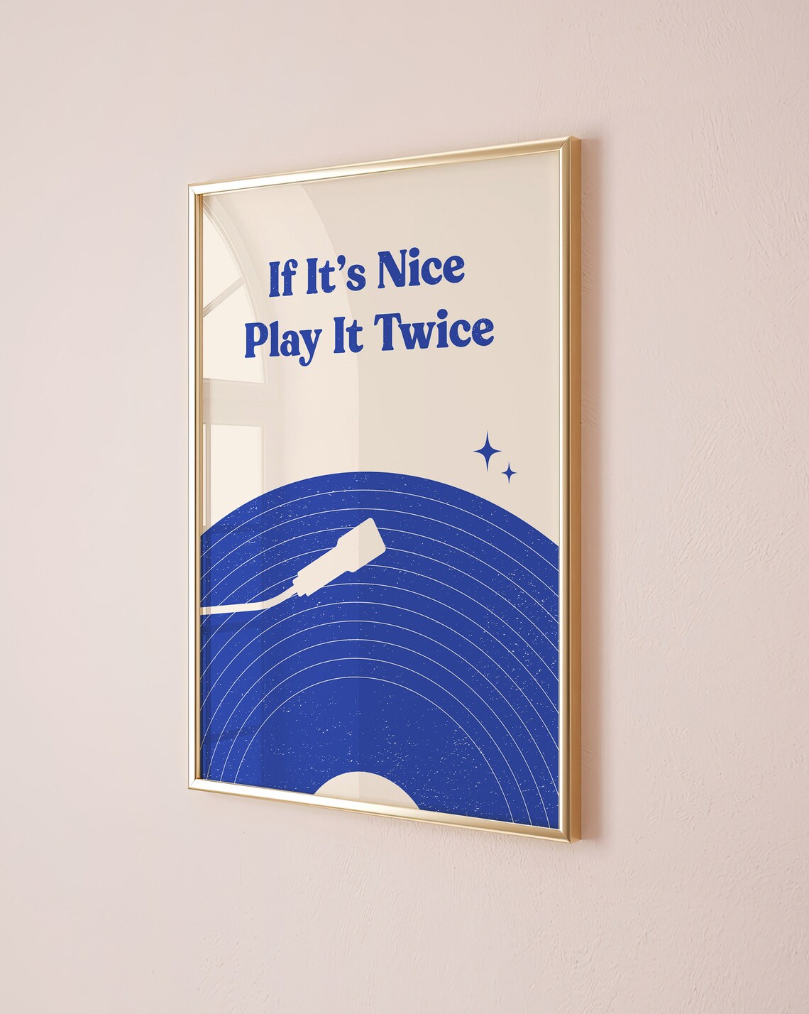 Retro Vinyl Print Music Record Poster Blue Turntable Art - Etsy