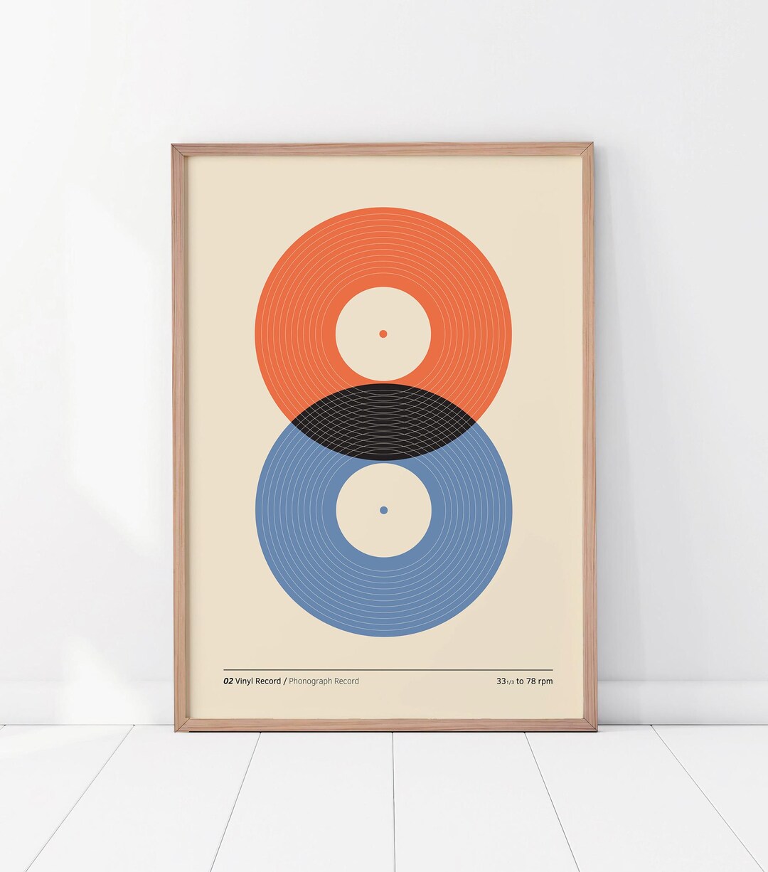 Vinyl Record Poster, Retro Music Art Print, Minimal Turntable Poster ...