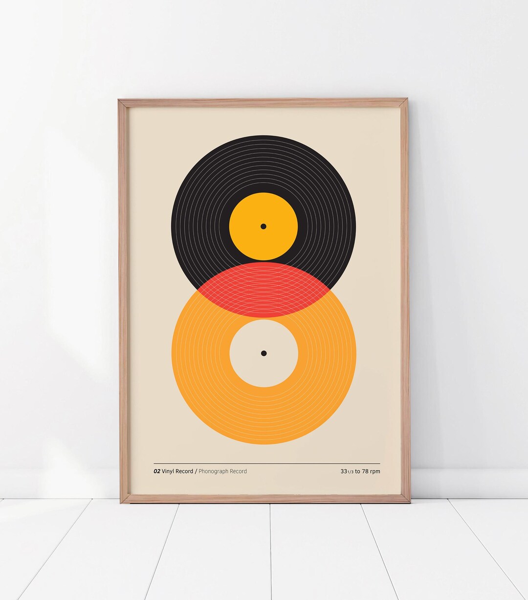 Vinyl Record Poster, Retro Music Art Print, Trendy Minimalist Turntable ...