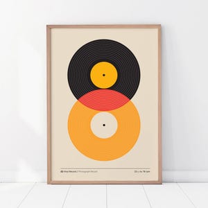 Vinyl Record Poster, Retro Music Art Print, Trendy Minimalist Turntable ...
