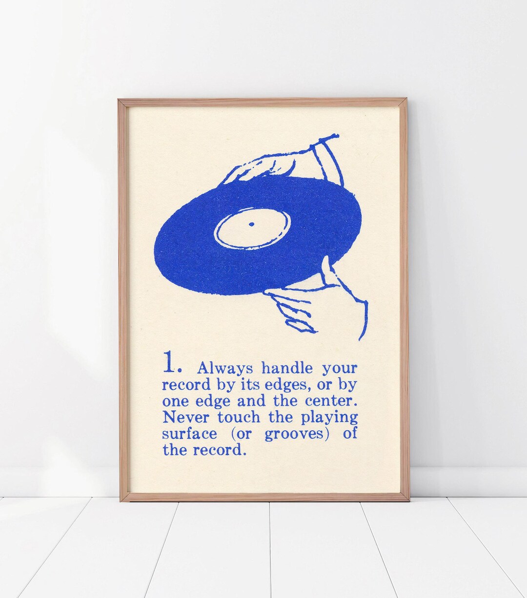 Vinyl Record Poster, Retro Music Print, Trendy Blue Turntable Poster ...