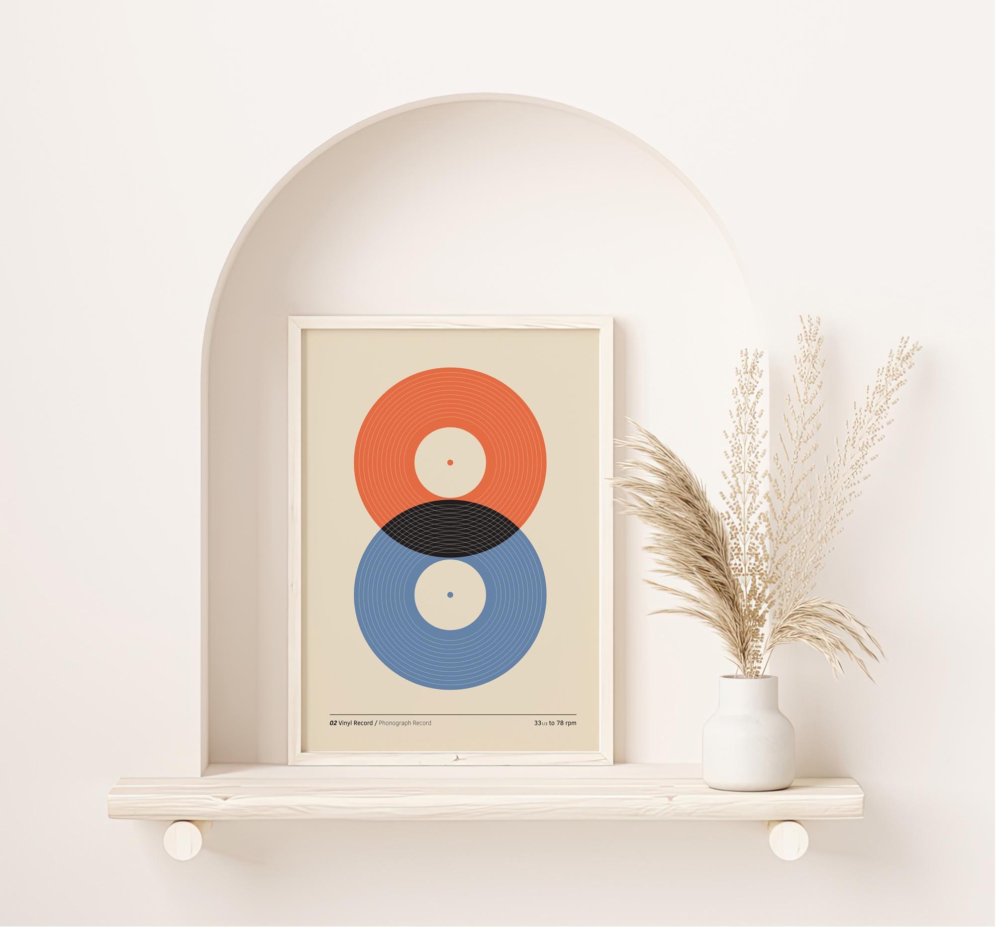 Vinyl Record Poster, Retro Music Art Print, Minimal Turntable Poster ...
