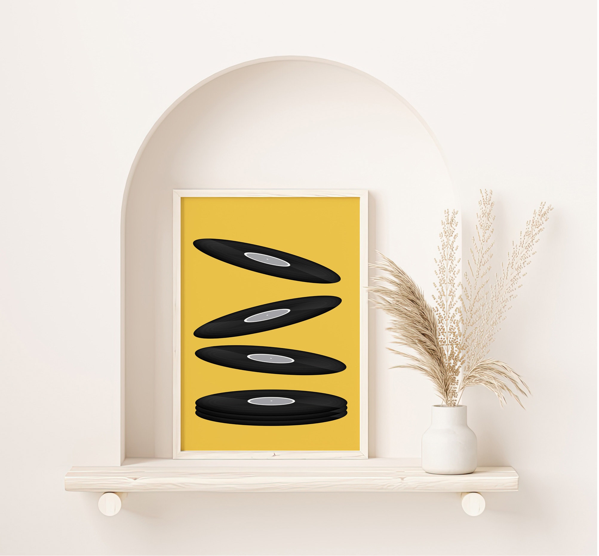Retro Music Print, Vinyl Record Poster, Trendy Turntable Art Print ...