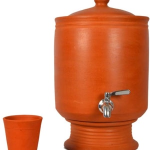 Terravitaindia's Classic Clay Water Pot With Tap: 7L Capacity for ...