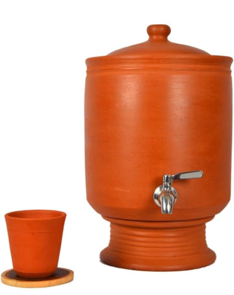 Terravitaindia's Classic Clay Water Pot With Tap: 7L Capacity for ...