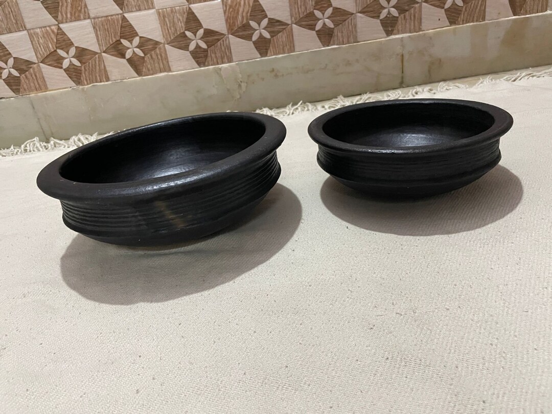 Pre-seasoned Earthen/clay Handi/kadai/pot Combo 1 and 2 Liter - Etsy