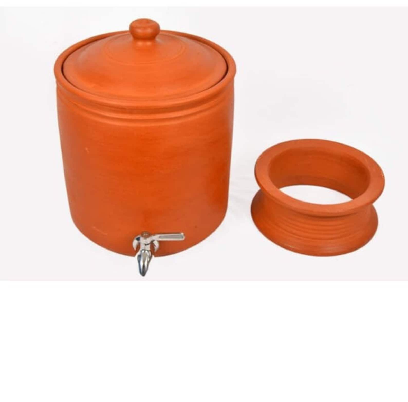 Terravitaindia's Classic Clay Water Pot With Tap: 7L Capacity for ...