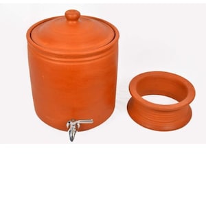 Terravitaindia's Classic Clay Water Pot With Tap: 7L Capacity for ...