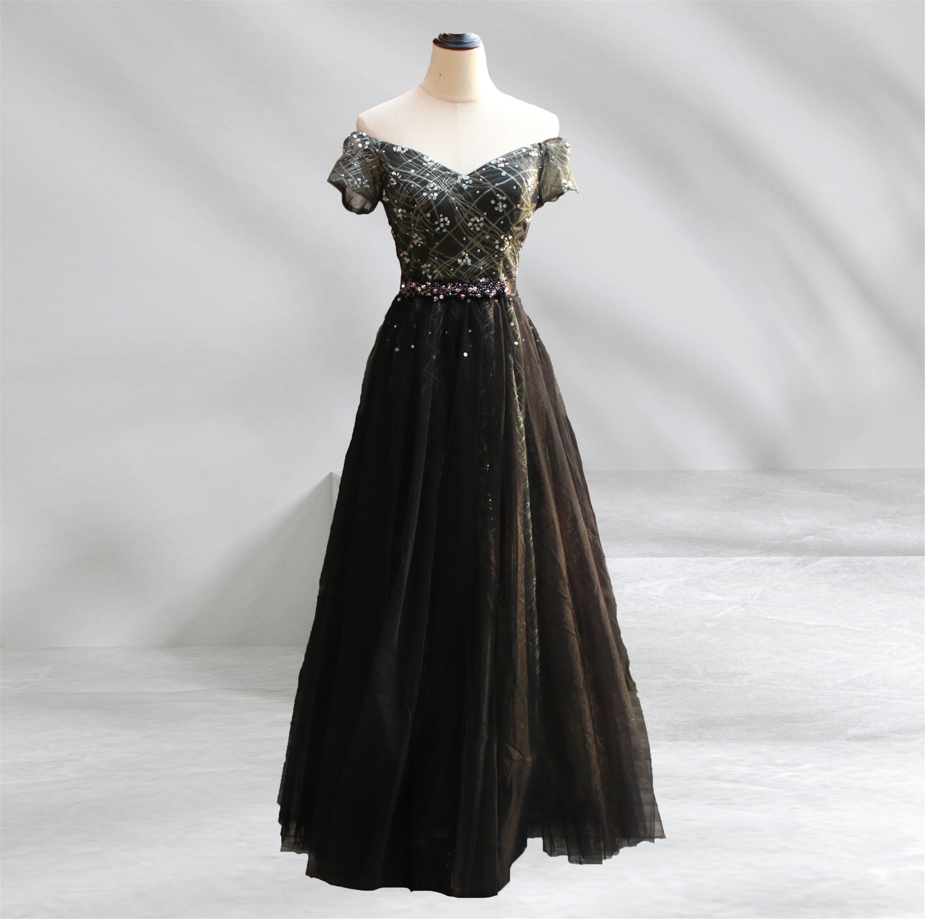 Off the Shoulder Black Tulle Prom Dress Country Prom - Etsy