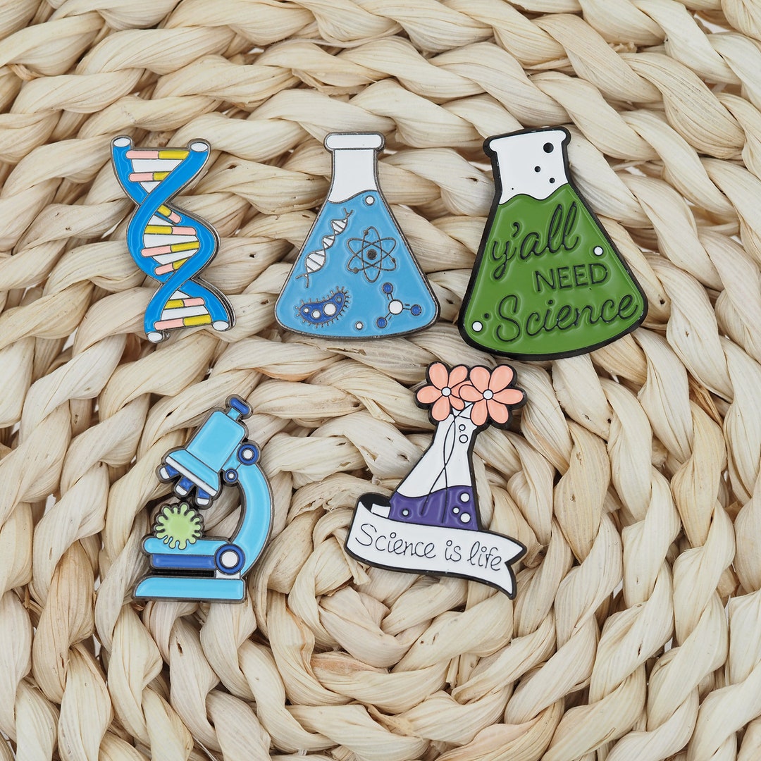 DNA Enamel Pinsscience Flask Pinmicroscope Enamel - Etsy