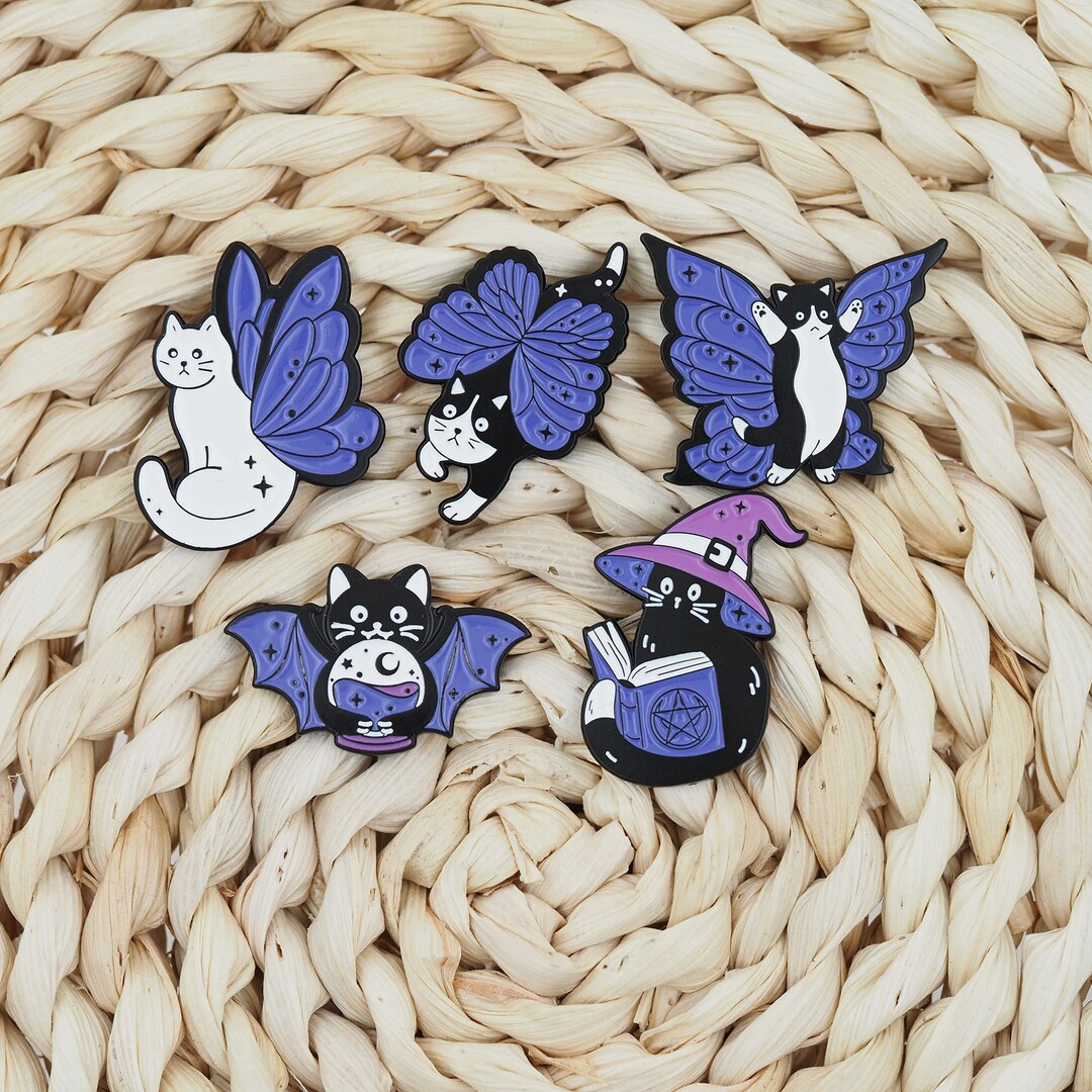 Cartoon Magic Cat Animals Pins Cute Enamel Pins Set Label - Etsy