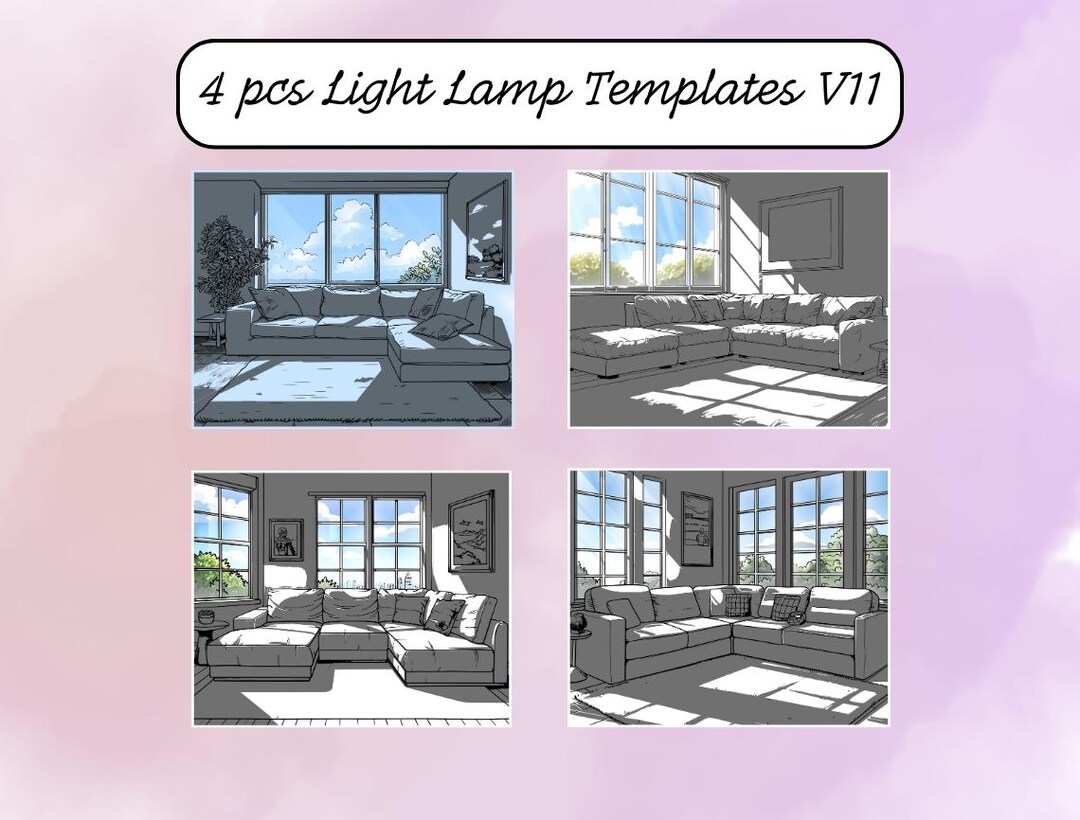 4 Digital Templates V11 for Lighting Box-stencils for Painting Light ...