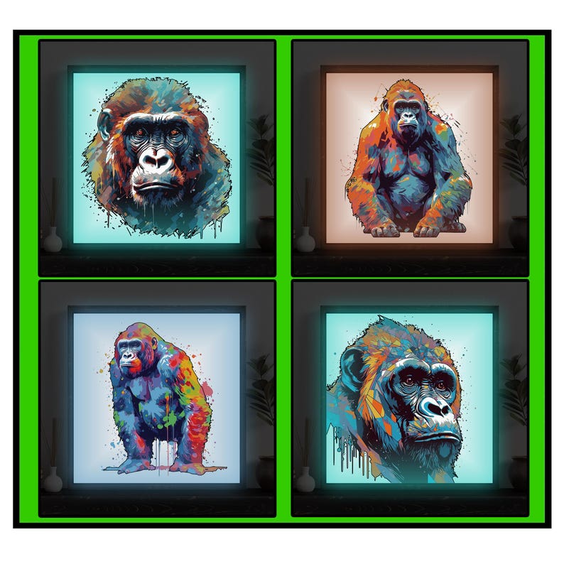 PNG Gorilla Digital Templates Printable Designs for Sunlight Painting ...