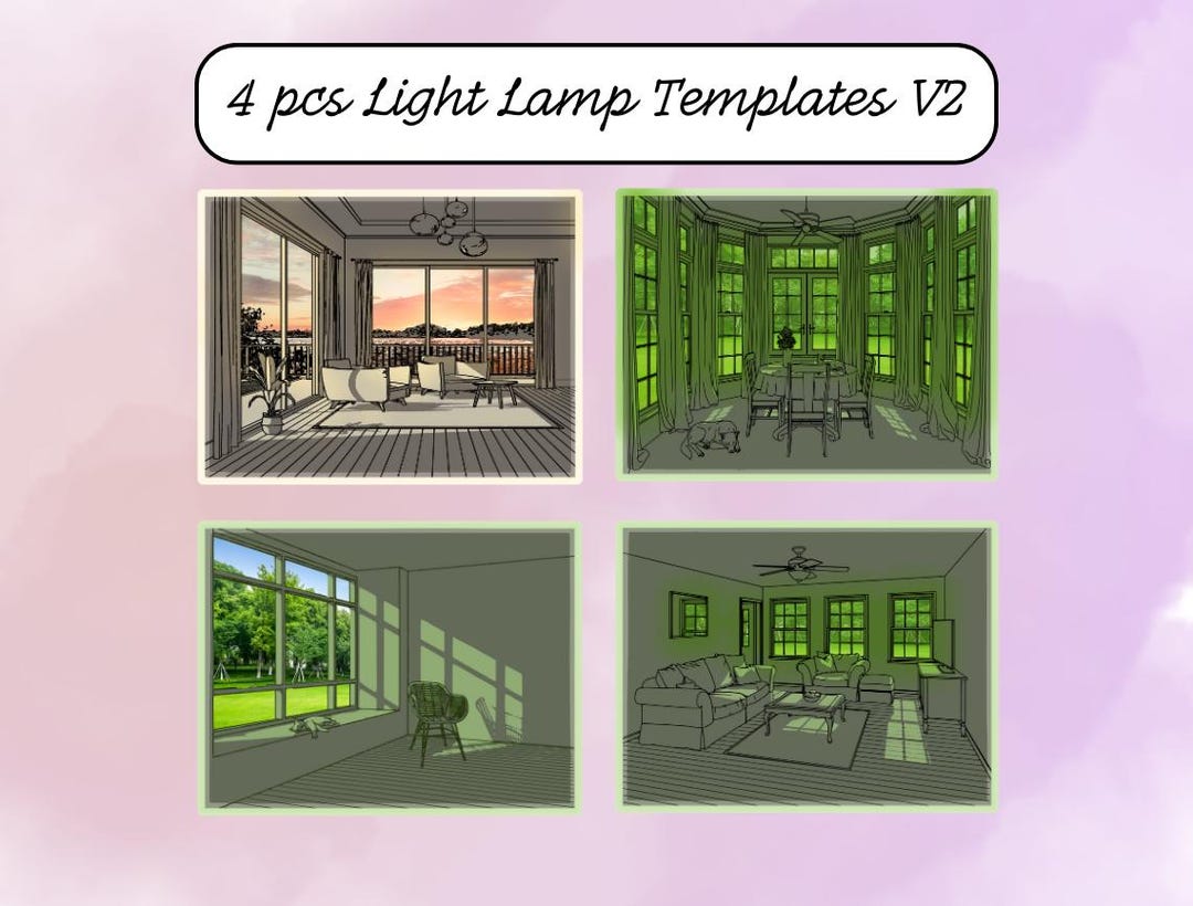 Light Painting Stencils: Interior Sunlight Templates (digital Download ...