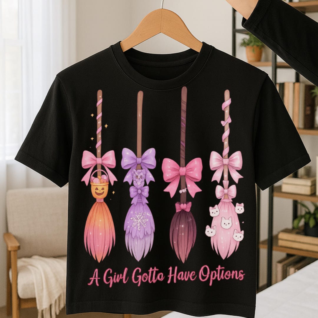 A Girl Gotta Have Options Witch Brooms Png, Pink Coquette Girly ...
