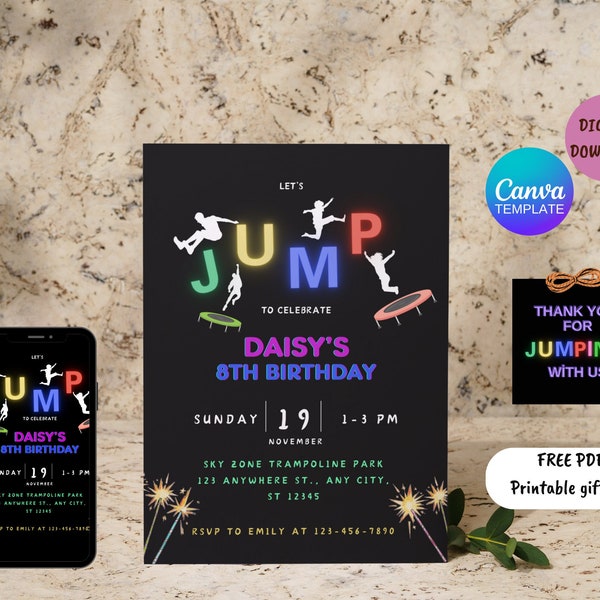 Free Trampoline Party Invitations - Etsy