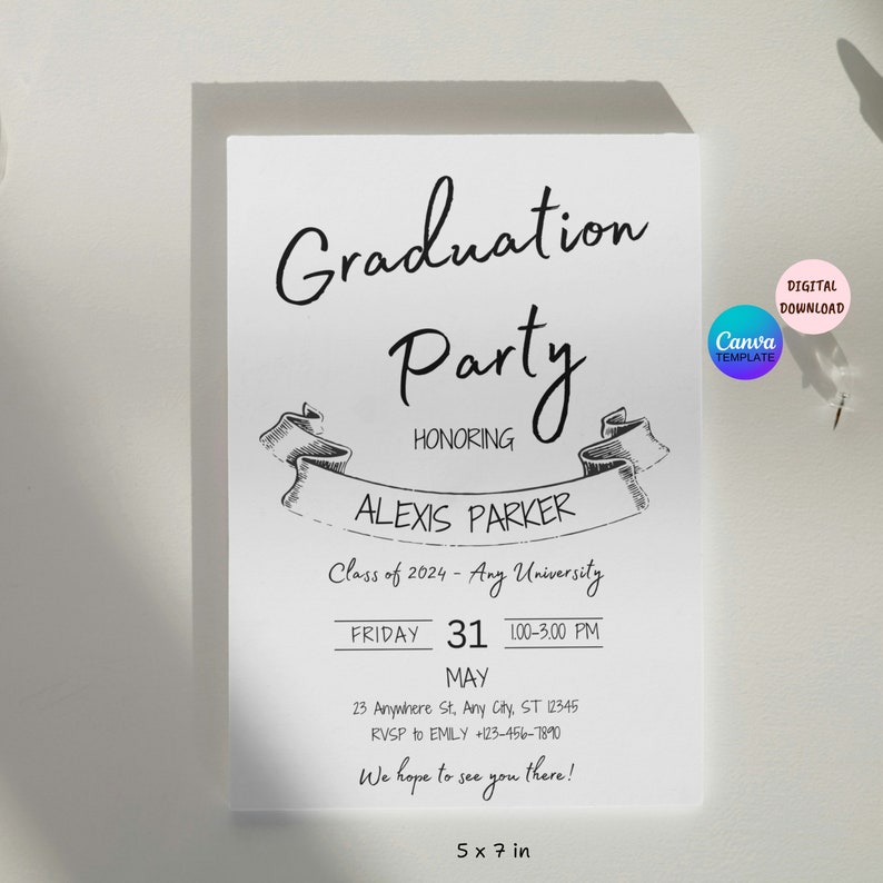 Editable Graduation Party Invitation, Grad Party Invite, Graduation ...