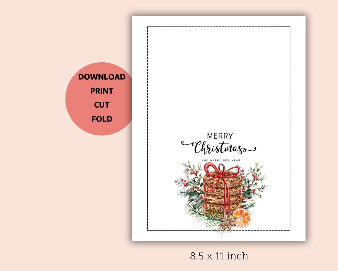 Printable Digital Christmas Card, Happy Christmas Card, Merry Christmas ...