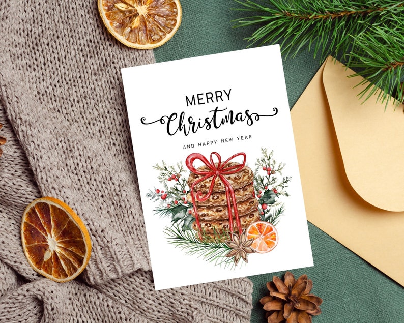 Printable Digital Christmas Card, Happy Christmas Card, Merry Christmas ...