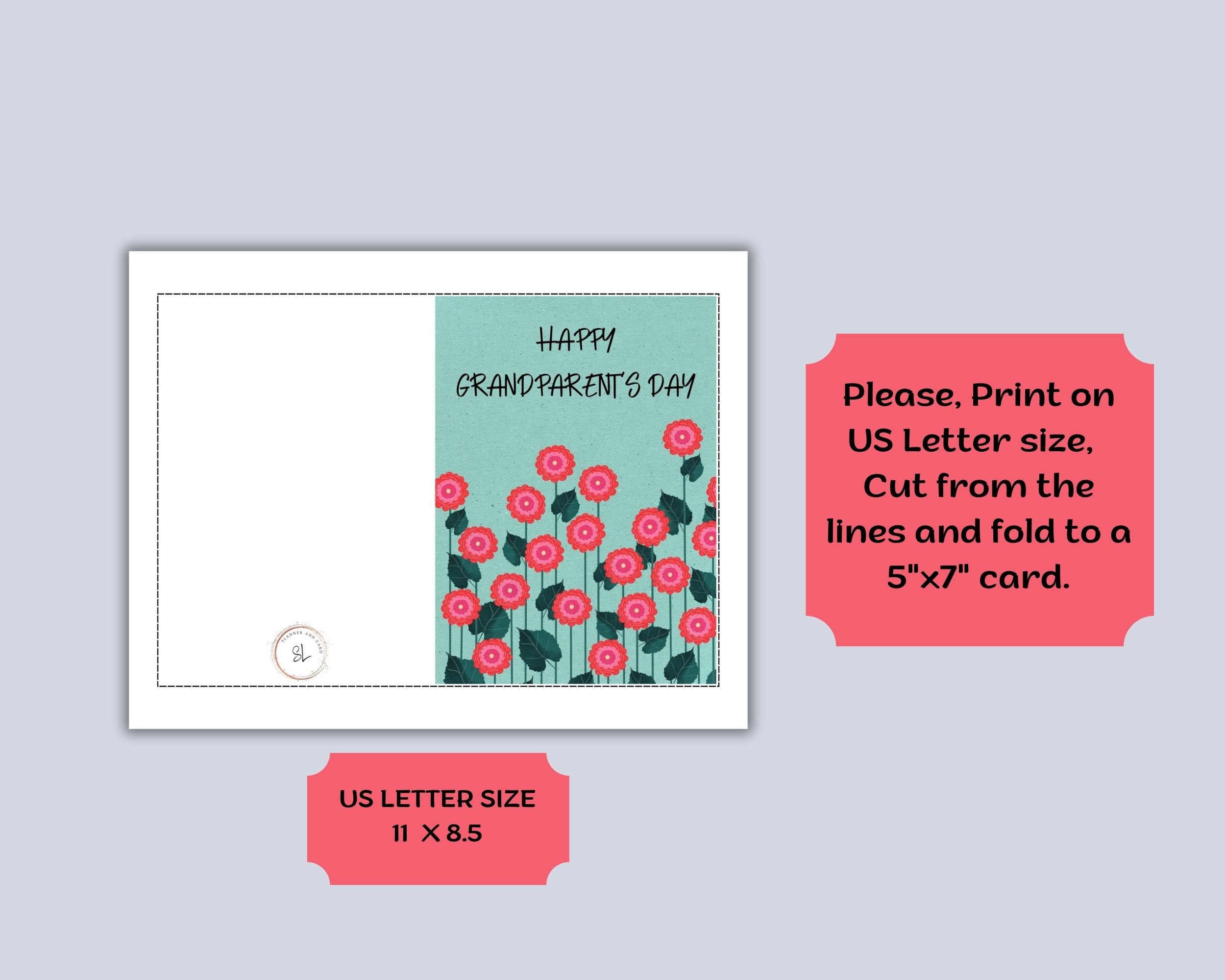 Grandparent's Day Card, Printable Grandparents Day Card, Gift for ...