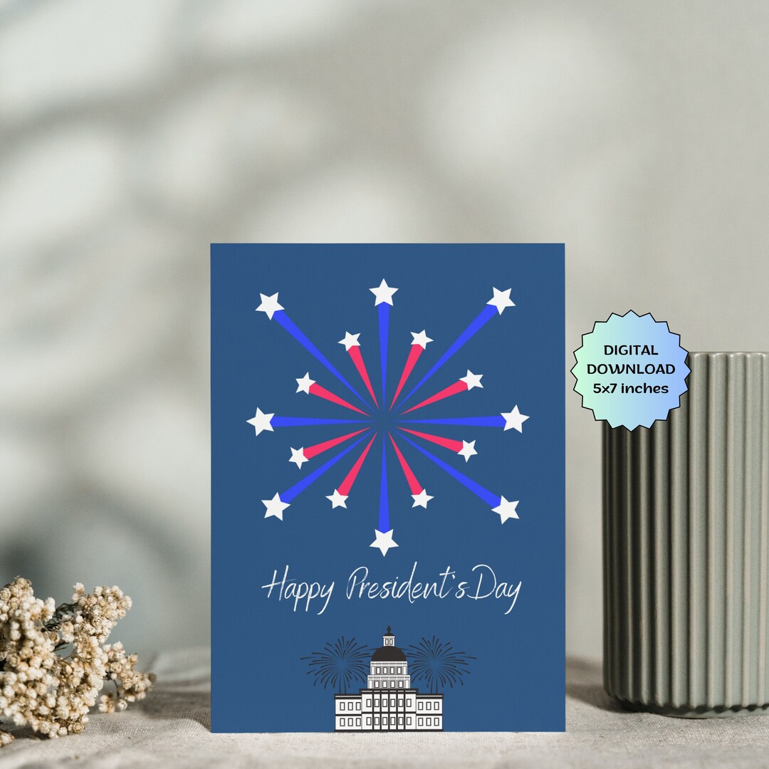 President Day Greeting Card Printable, Happy President Day, Federal ...