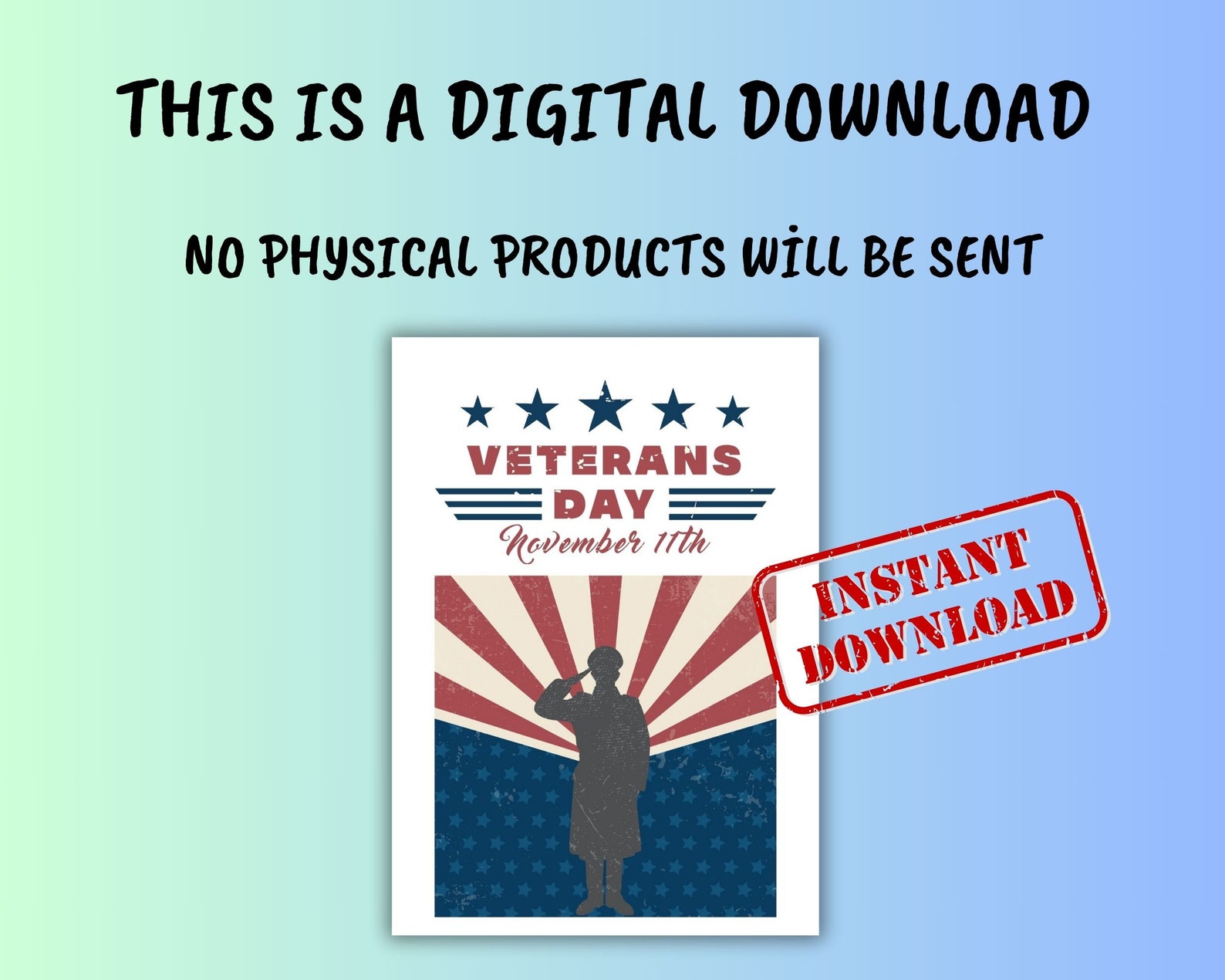 Printable Veterans Day Thank You Cards, Day of Remembrance Card, Thank ...