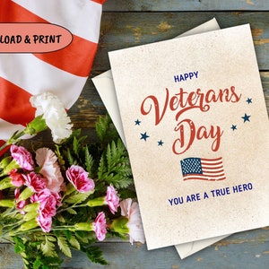 Veterans Day Card Printable, Thank You for Your Service: Veterans Day ...