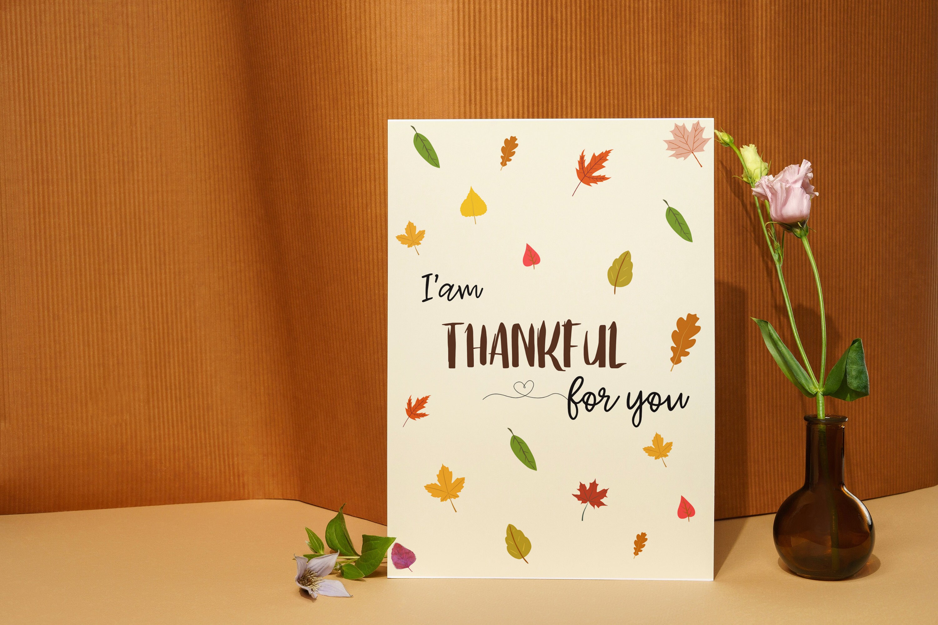 I'am Thankful for You Card Printable Thanksgiving - Etsy