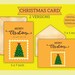 Colorful-pine Tree Themed Christmas Greeting Card Set, Printable ...
