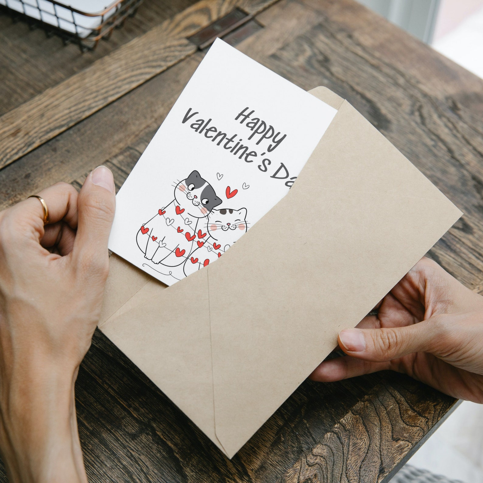 Cute Cats Valentines Day Card, Printable Valentines Day Card, Card for ...