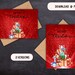 Joyful Red Printable Christmas Greeting Card With Festive Gift Wraps, A ...
