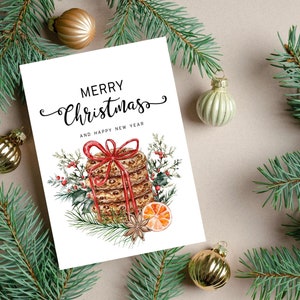 Printable Digital Christmas Card, Happy Christmas Card, Merry Christmas ...