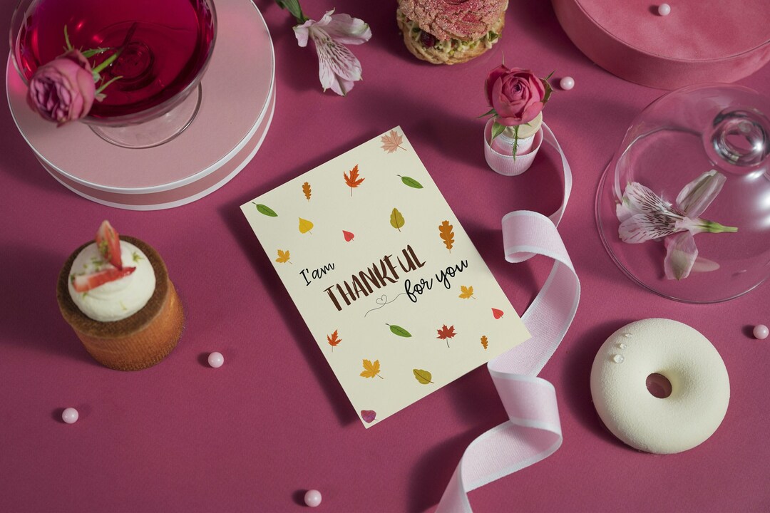 I'am Thankful for You Card, Printable Thanksgiving Greeting Card, First ...