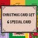 Colorful-pine Tree Themed Christmas Greeting Card Set, Printable ...