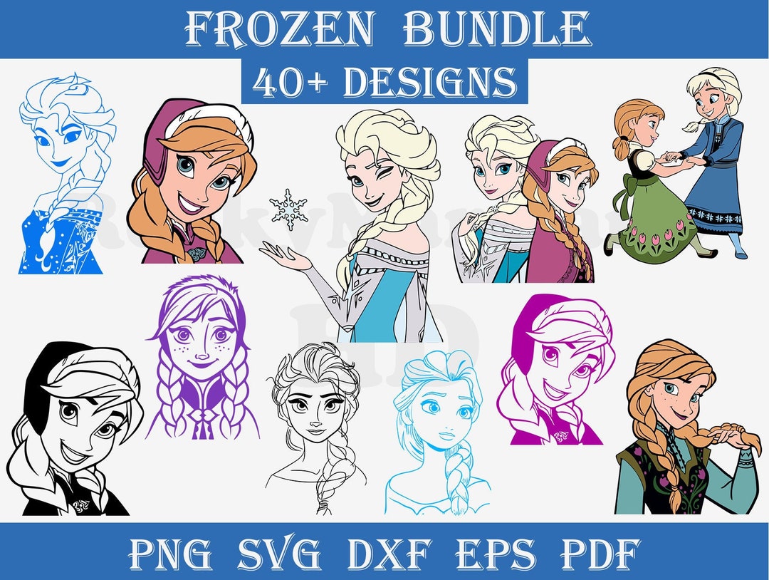 40 Frozen Svg Bundle Layered Item, Clipart, Silhouette, Digital Cricut ...
