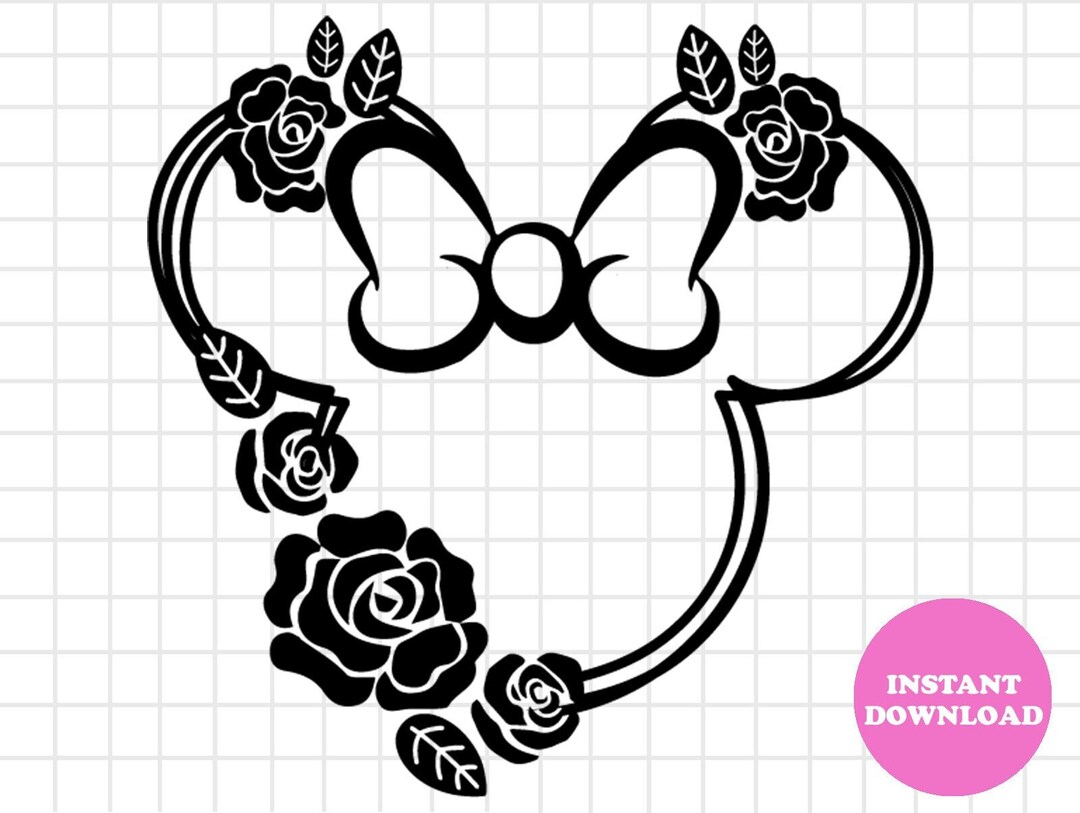 Minnie Flower Svg Layered Item Mickey Floral Clipart Cricut - Etsy