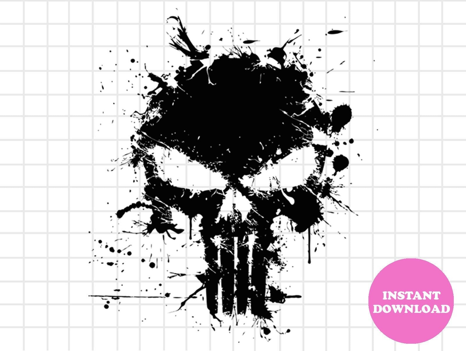 The Punisher Logo Outline
