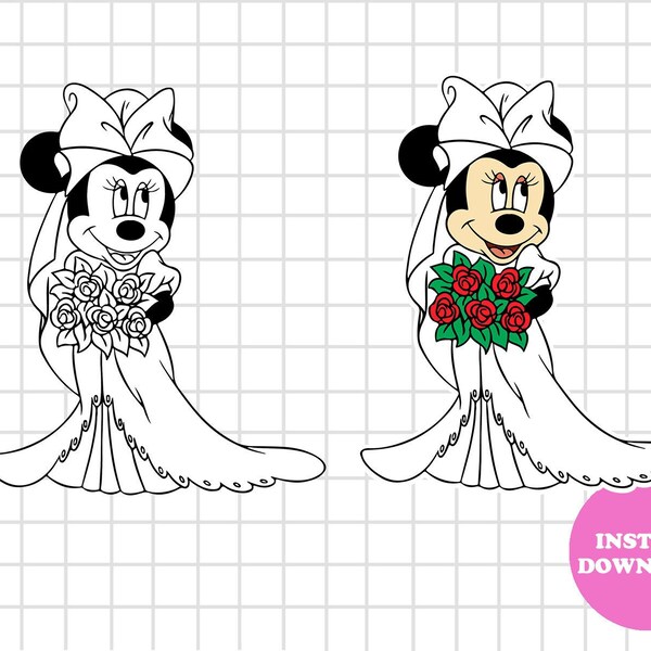 Minnie Mouse Png Bride - Etsy