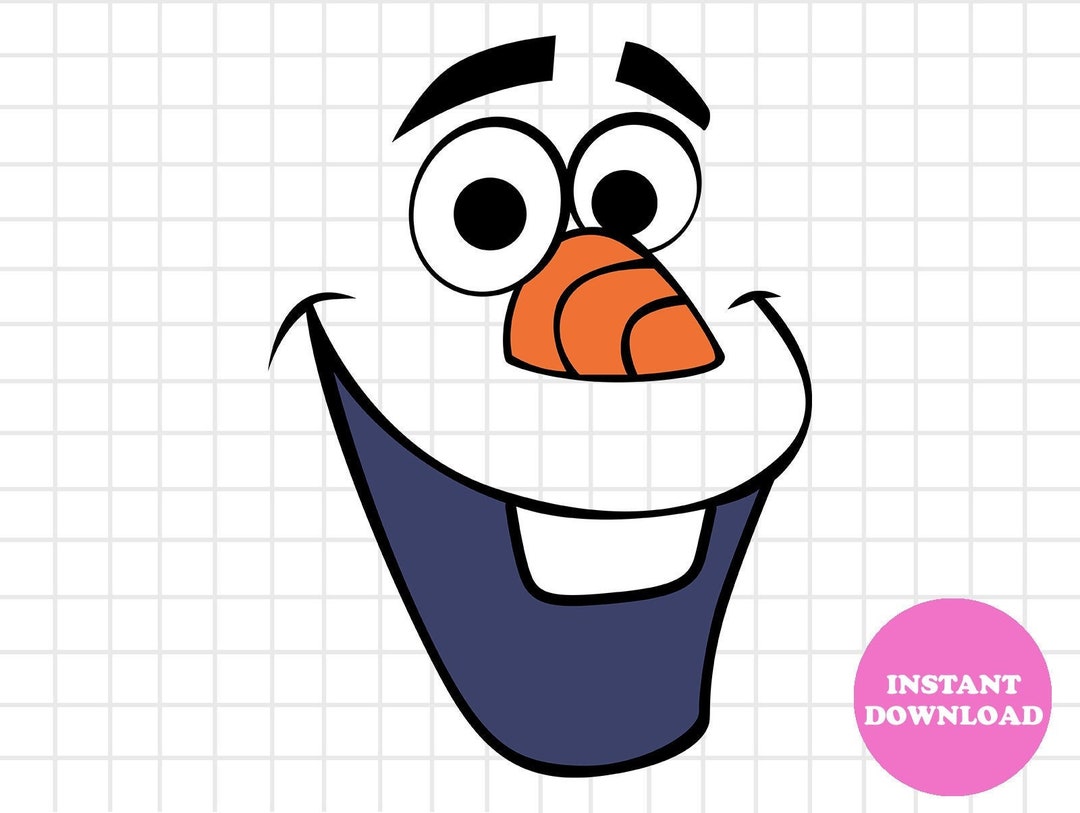 Olaf Face Svg Layered Item, Clipart, Cricut, Digital Vector Cut File ...