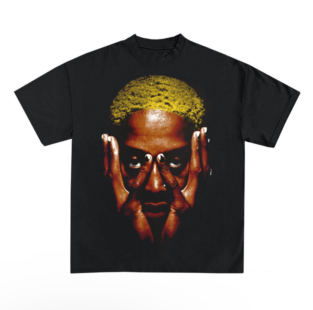 Dennis Rodman Yellow Hair Vintage Graphic Tee Retro Basketball Lakers ...