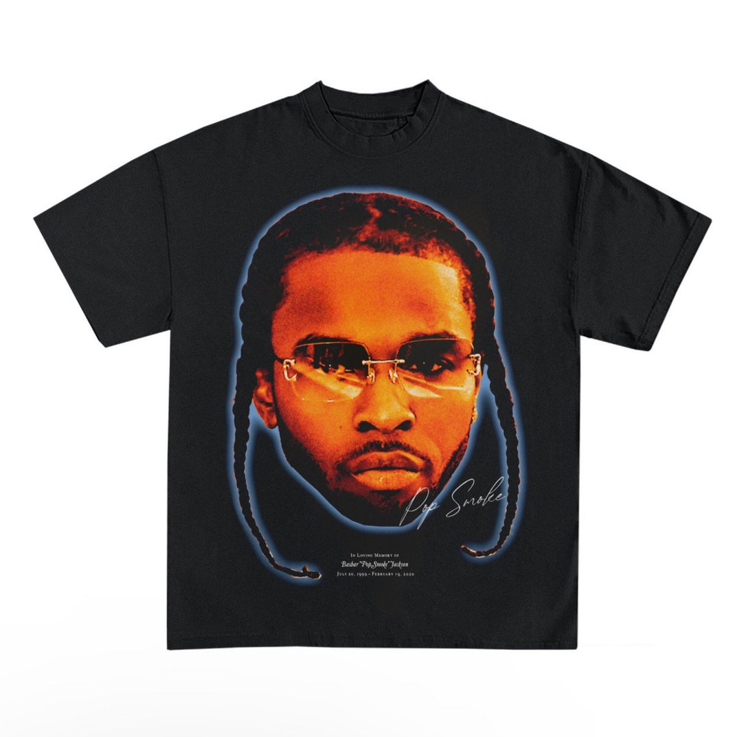 Pop Smoke Tribute T-shirt Rap Tee Concert Merch Rare Hip Hop Graphic ...