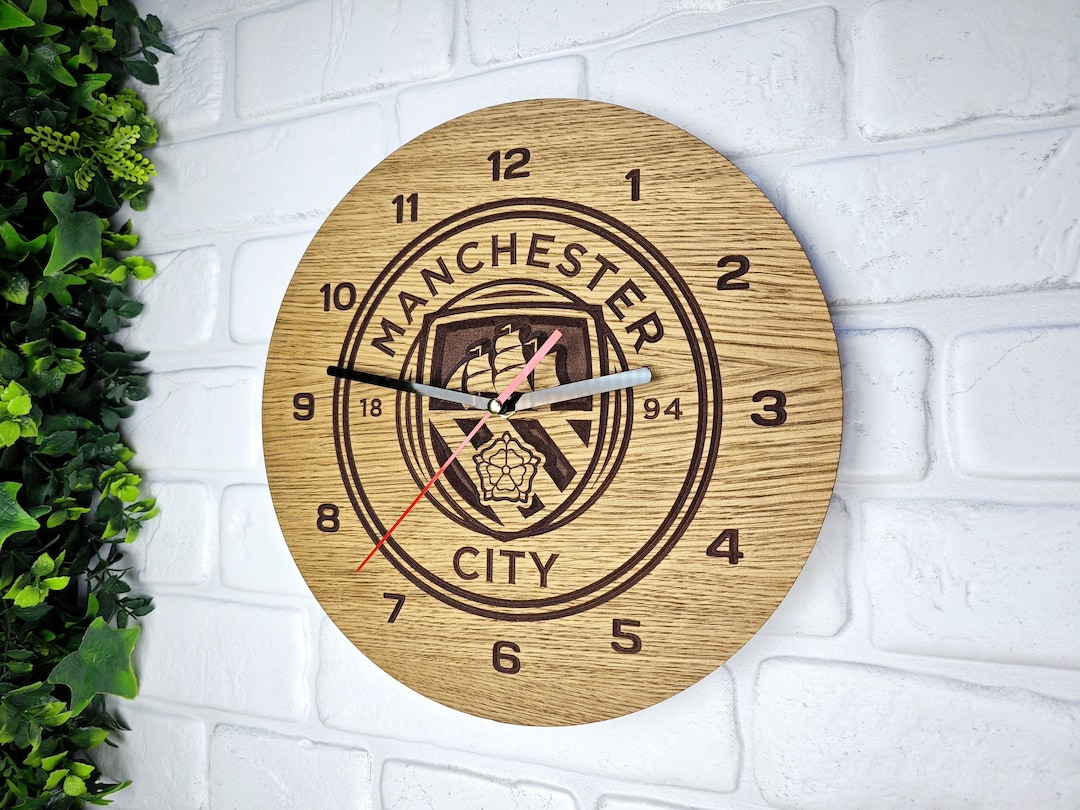 Manchester City FC Wooden Wall Clock FC Manchester City Clock - Etsy